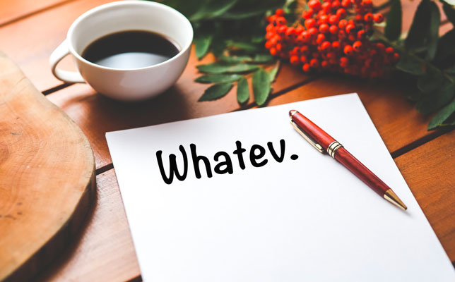 若者言葉? 副詞の短縮形「Whatevs, Totes, Obvs」の意味